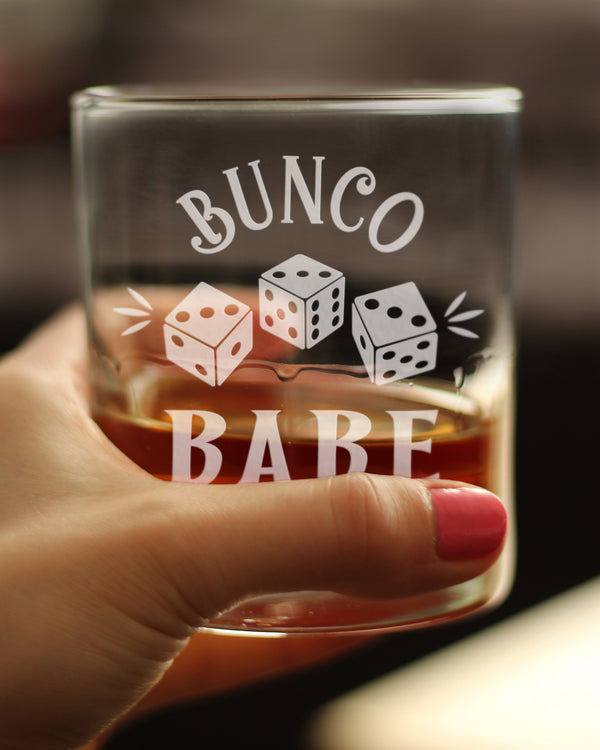 Bunco Babe Rocks Glass - Bunco Decor and Bunco Gifts for Women - 10.25 ...