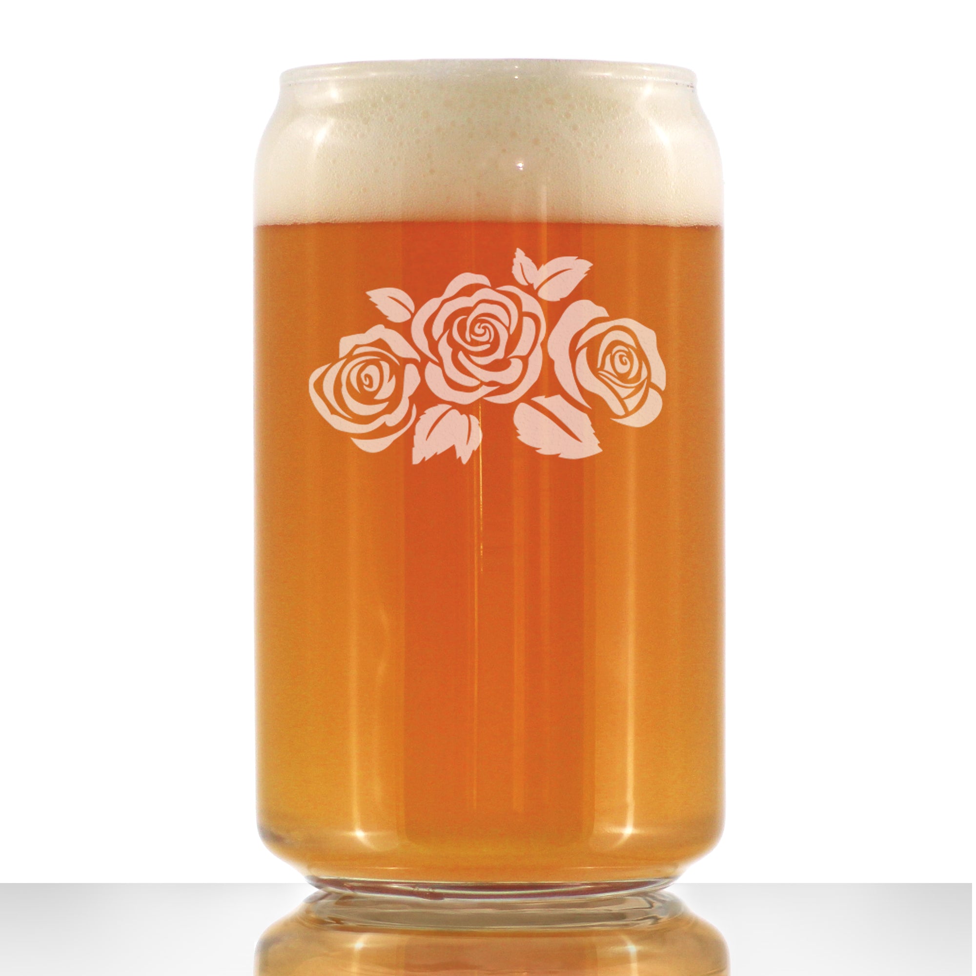 Roses - 16 Ounce Beer Can Pint Glass – bevvee