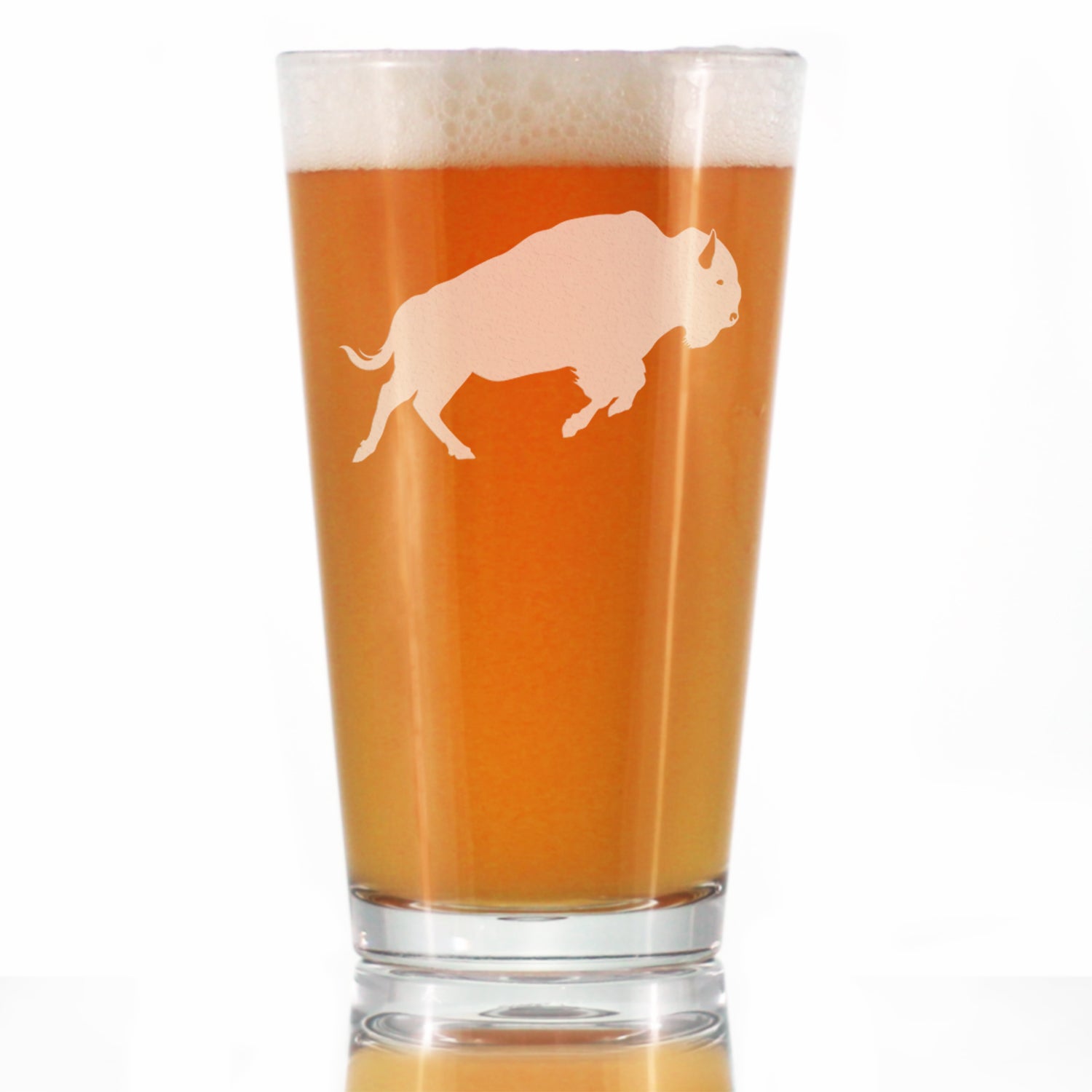 Bison 16 Ounce Pint Glass Bevvee Bison 16 Ounce Pint Glass Bevvee